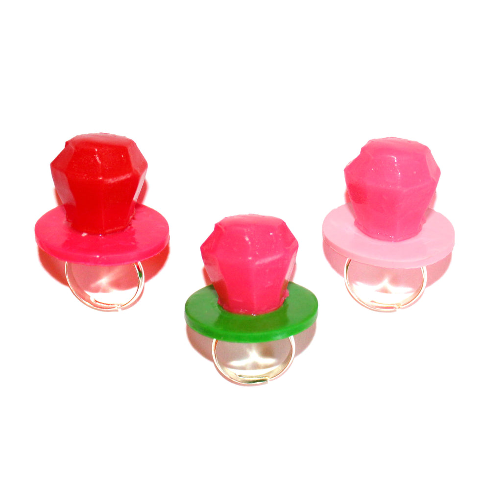 Faux Candy Ring, Adjustable Size, Pink Green or Red – Fatally Feminine ...